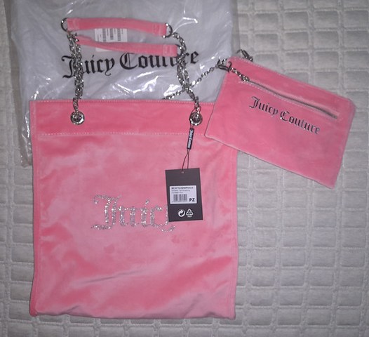 Juicy Couture roze pliš torba i neseser NOVO!%