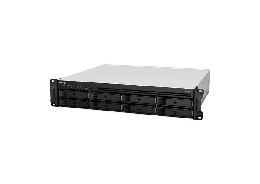 Synology RackStation RS1221RP+; Rack 2U, 8-bay 3.5''/2.5" SATA HDD/SSD, AMD Ryzen V1500B 4-core 2.2GHz; 4GB DDR4 ECC SODDIM,2x Memory slots; 4x RJ-45 1GbE LAN Port; 2xUSB 3.2; eSATA port; PCI Gen2...