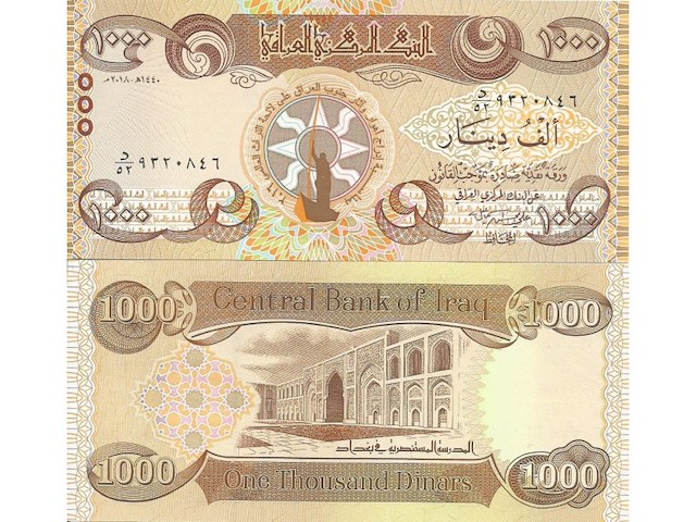 Iraq 1000 dinars 2018. UNC