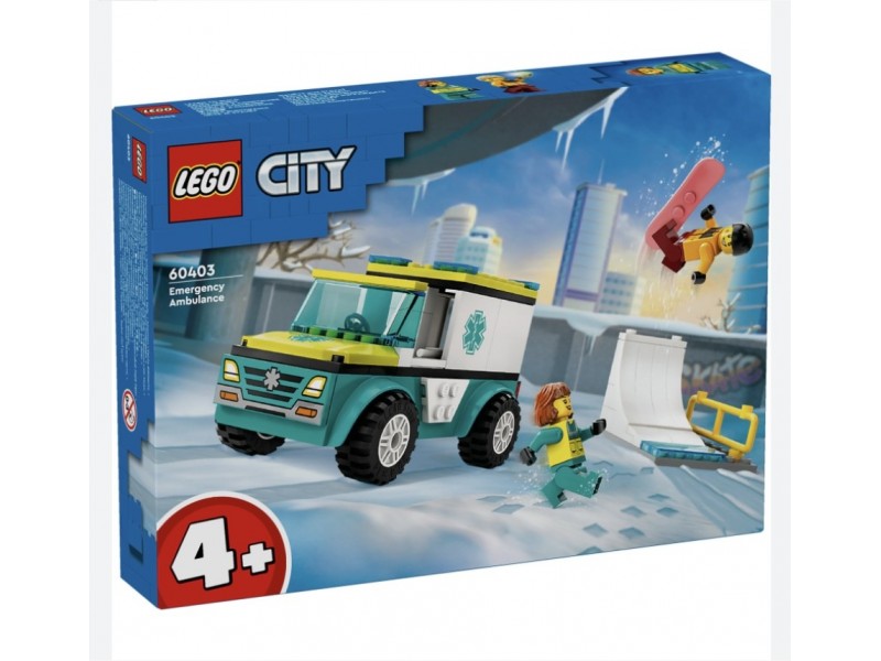 NOV LEGO CITY 60403 Ambulance and snowboarder Hitna pom