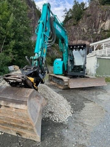 Kobelco SK75SR-7 m/rotor, pusseskuff, graveskuff, EC Oil (Engcon) mini bager