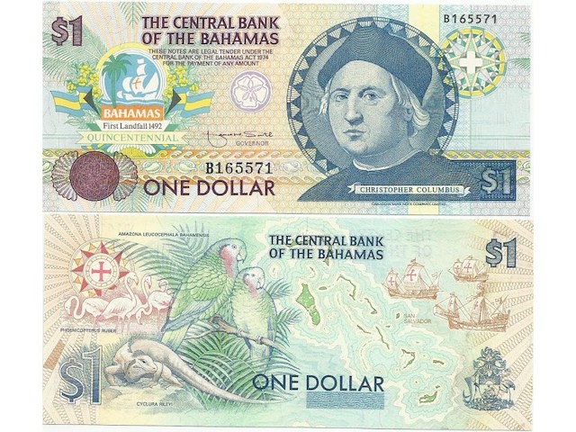 Bahamas 1 dollar 1992. UNC