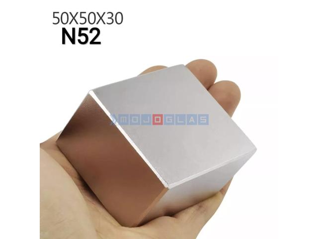 NOVO - 50x50x30mm N52 Kockasti Blok Magneti