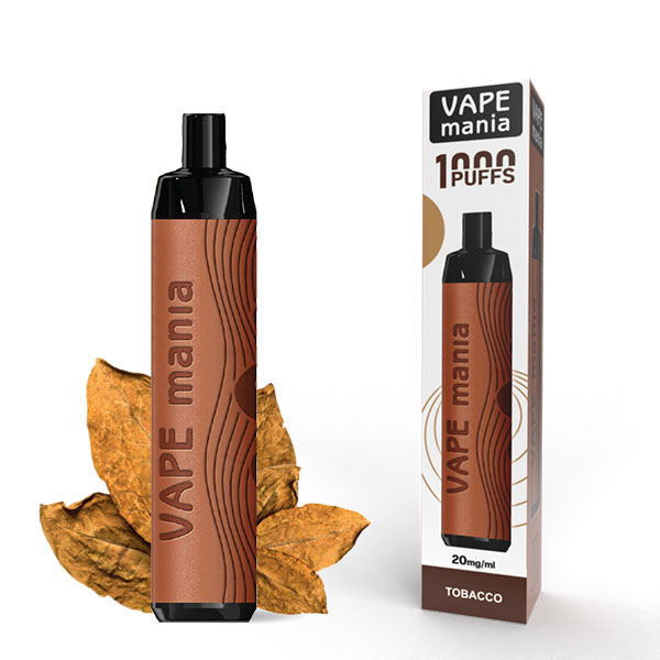 VAPE MANIA 1000 PUFFS Leather TOBACCO 20mg