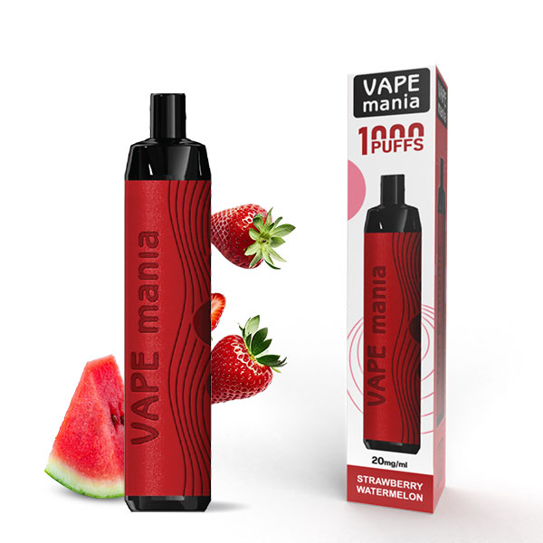 VAPE MANIA 1000 PUFFS Leather STRAWBERRY WATERMELON 20mg