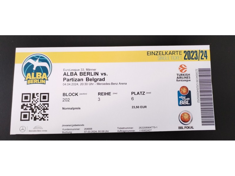 ALBA BERLIN VS PARTIZAN BELGRADE