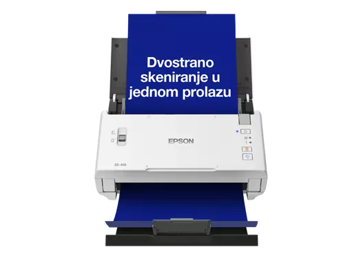 WorkForce DS-410, kompaktni poslovni skener formata A4 sa mehanizmom uvlačenja papira, automatskim ubacivačem za 50 listova i softverom Document Capture Pro kompanije Epson