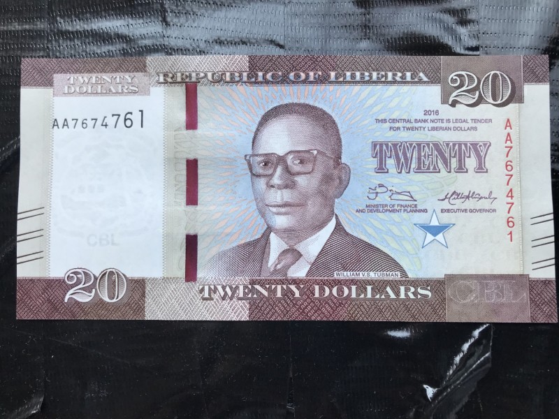 LIBERIJA 20 DOLARA. UNC.2016.