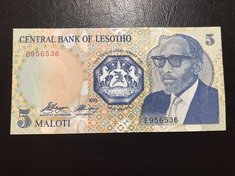 LESOTO 5 MALOTI. UNC.1989.