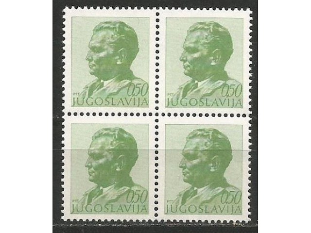 Tito redovne 0.50 din 1976.,četverac-zč 13 1/4,čisto