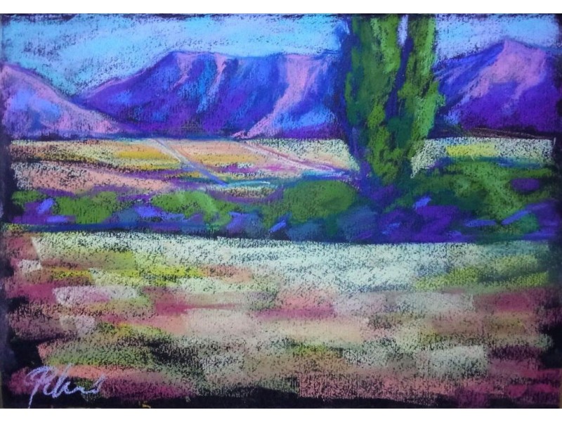 POGLED NA PLANINSKI PREDEO - pastel 25 x 35 cm.