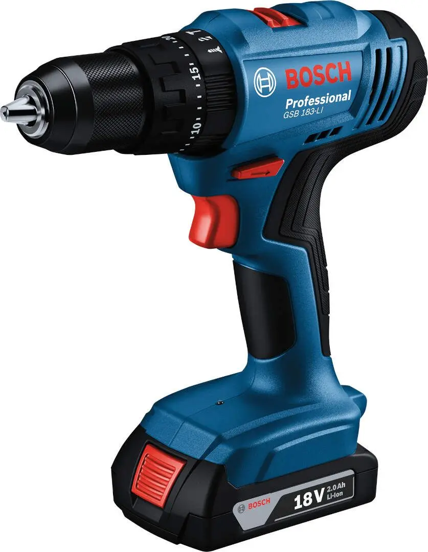 Bosch Akumulatorska vibraciona bušilica - odvrtač GSB 183-Li, 18V 1x2,0 Ah u koferu 06019K9101