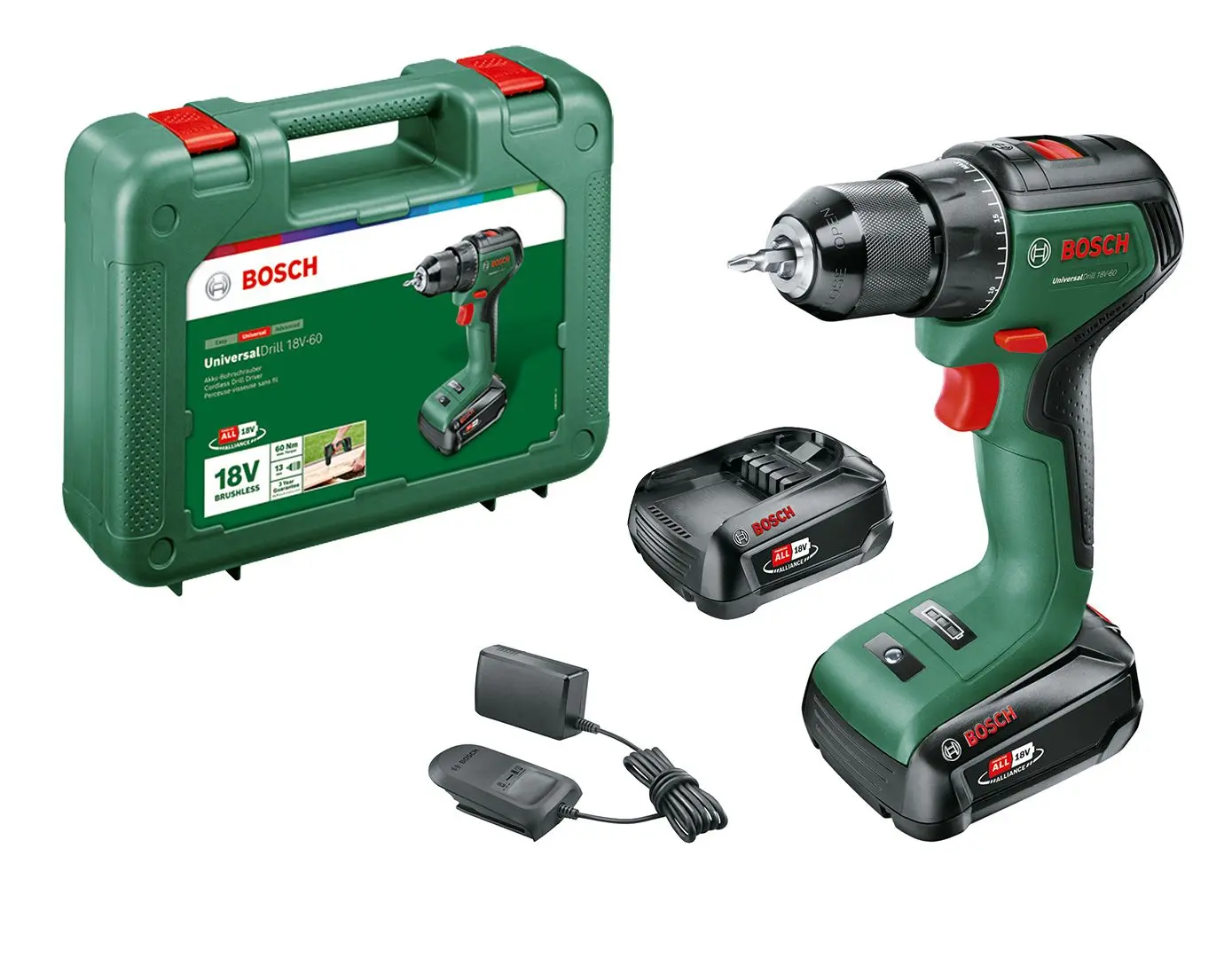 Bosch Akumulatorska bušilica - odvrtač UniversalDrill 18V-60, 2x2,0 Ah 06039D7002