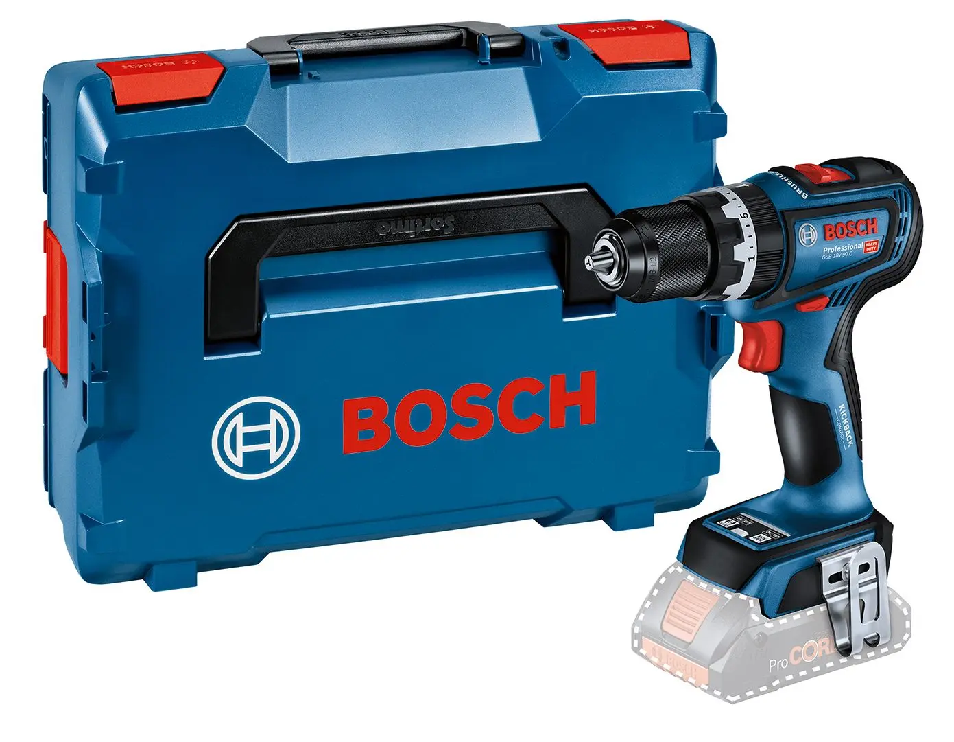 Bosch Akumulatorska vibraciona bušilica - odvrtač GSB 18V-90 C Solo, bez baterije i punjača u L-Boxx koferu 06019K6102