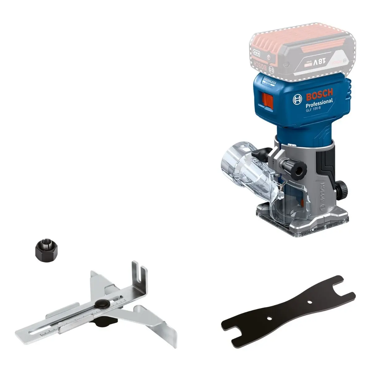 Bosch GLF 18V-8 akumulatorska glodalica za ivice, Solo, bez baterije i punjača 06016C6020