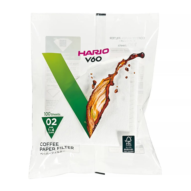 HARIO Papirni filteri za V60 02, 100 komada