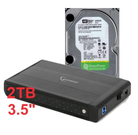 WD HDD 3.5 * 2TB SET USB 3.0 SATA eksterno kućište + 2TB WD20EURX WD/ EE3-U3S-3 (4999)