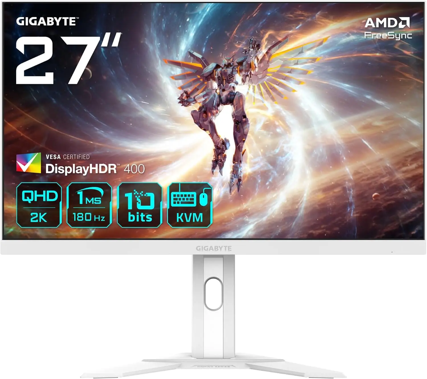 Gigabyte gaming monitor 27” 180Hz QHD 2560x1440 SS IPS/ KVM/ Flicker-Free/ Low Blue Light M27QA ICE EK1