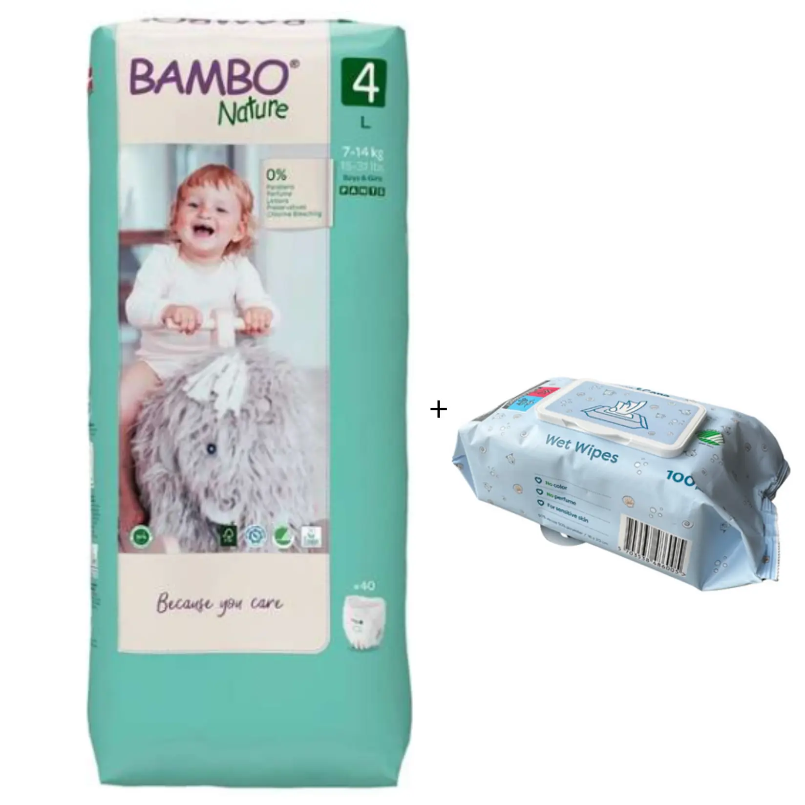 BAMBO Nature Gaćice Br.5 XL 38 Komada + Love&Care Vlažne maramice, 100 komada