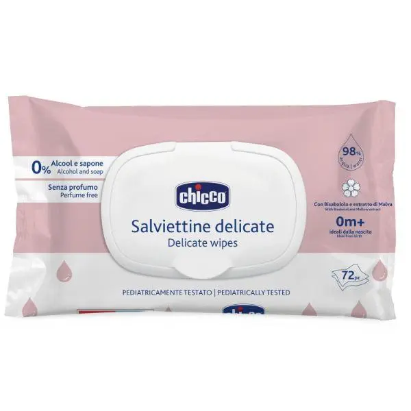 Chicco Delicate vlažne maramice,72 komada sa poklopcem