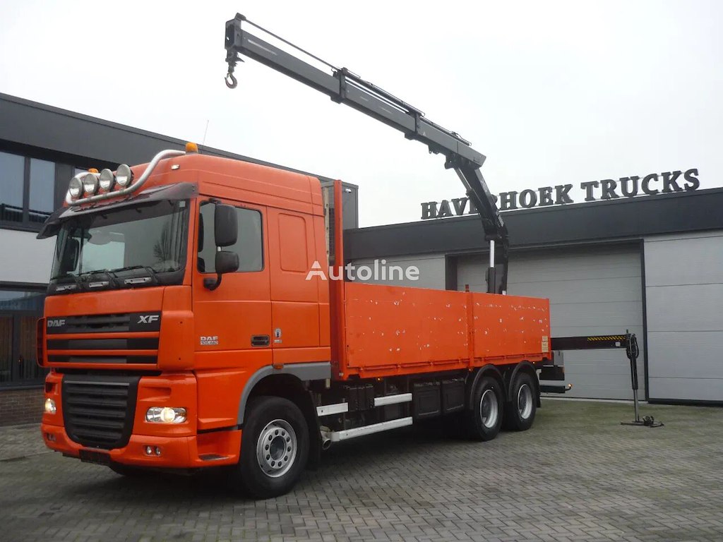 DAF XF 105.460 euro 5 6x4 Open Box Container transport and crane Hia kamion s ravnom platformom