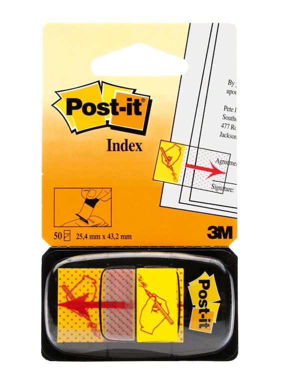 Post-it index “Sign Here”, 50 listića, 25,4×43,2mm 680-031 3M