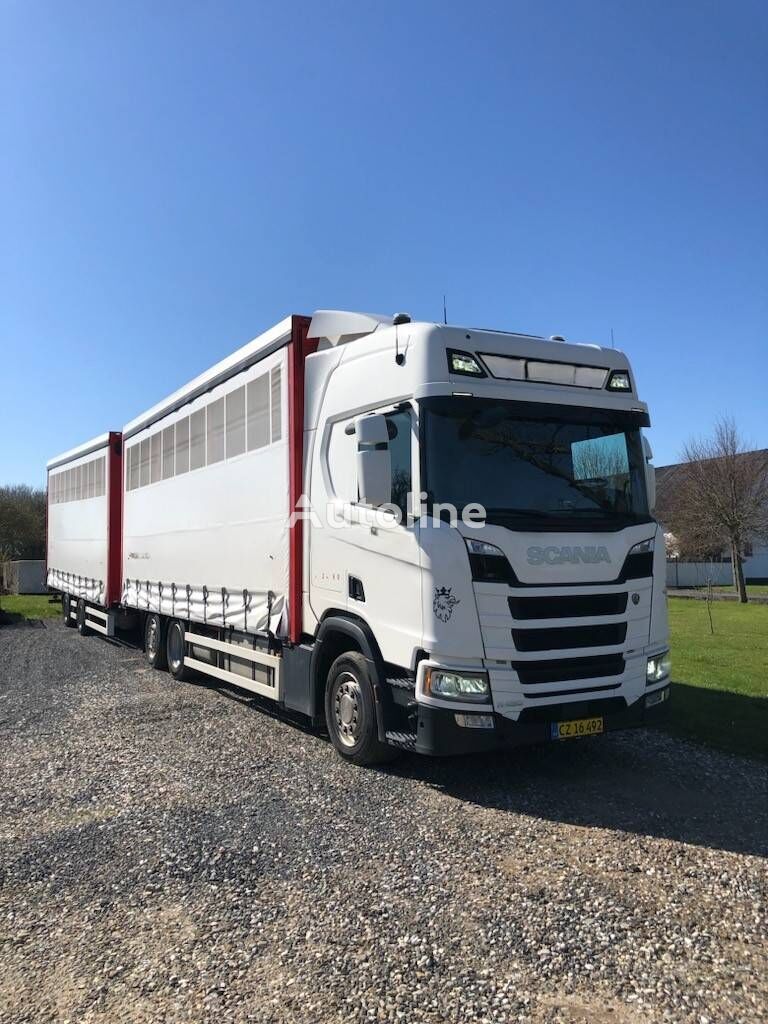 Scania R 450 + Trailer / geflügel / poultry Transport kamion sa klizna zavesa cerada