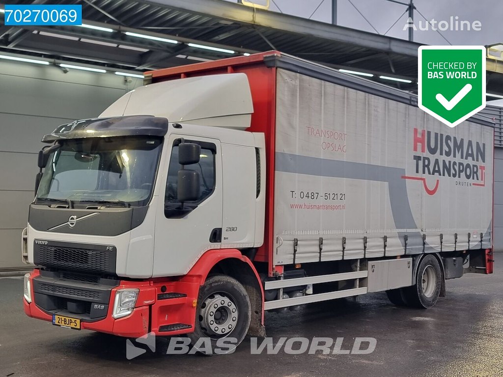 Volvo FE 280 4X2 19t NL-Truck Ladebordwand Hartholz-Boden Euro 6 kamion sa klizna zavesa cerada