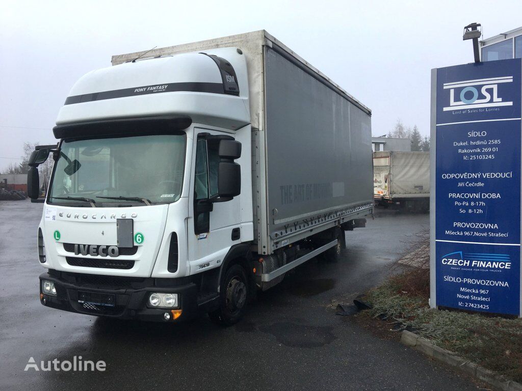 IVECO 75-190 Eurocargo 18 pal. Dhollandia 1000 kg kamion s ceradom