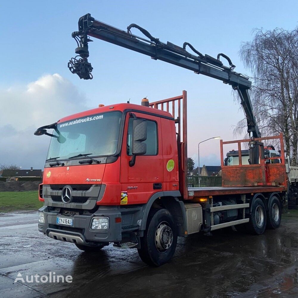 Mercedes-Benz Actros 2641 6X4 Flat bed Crane Kran HIAB 166 BS-3 HIDUO Euro 5 kamion platforma