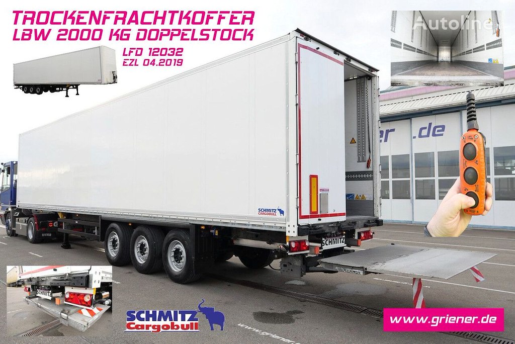 Schmitz Cargobull SKO 24/ LBW LIFT2000 kg DHOLLANDIA/ DOPPELSTOCK furgon poluprikolica