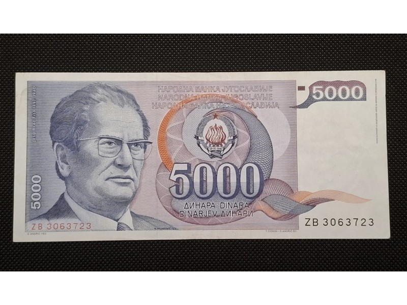 5.000 dinara 1985. Tito, zamenska