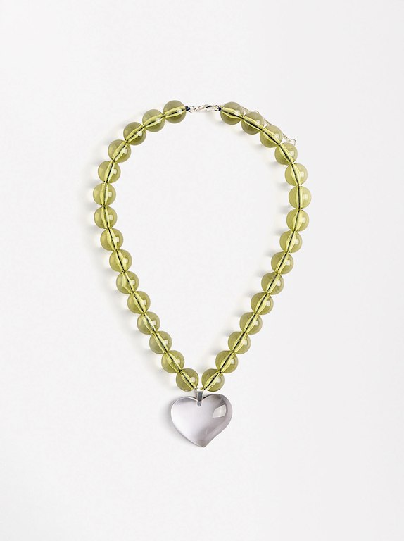 Bead Necklace With Heart