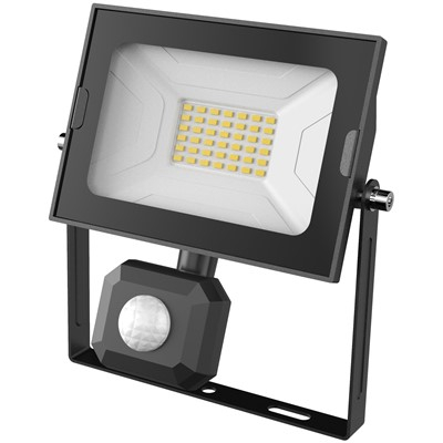 LED REFLEKTOR SMD VALUE SLIM 30W SA SENZOROM 6400K CRNI ASFLCW-30W-PIR