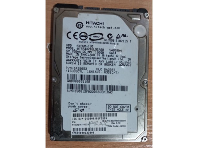 HDD 2,5 Hitachi 160GB SATA