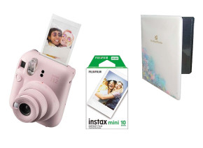 FUJIFILM INSTAX MINI 12 Instant Film Camera (BLOSSOM PINK) + INSTAX Mini Film 2-Pack