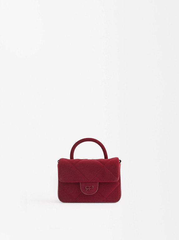 Velvety Effect Handbag