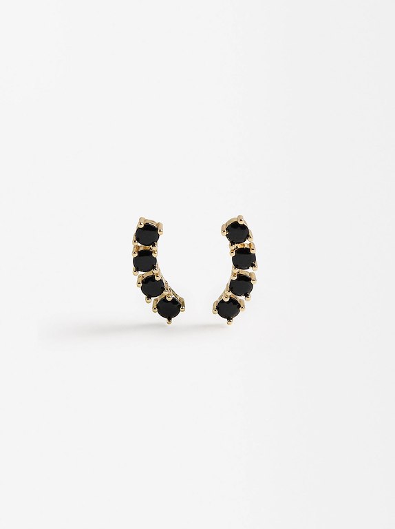 Short earrings with zircons