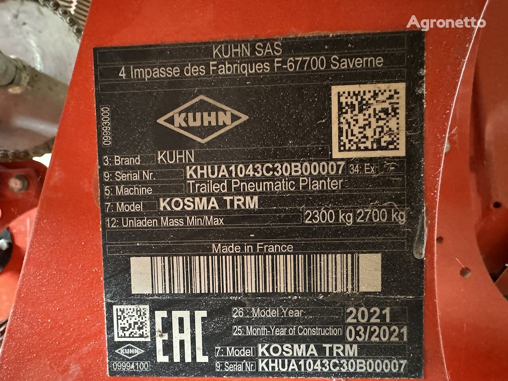 Kuhn Kiana TRM pneumatska precizna sejalica