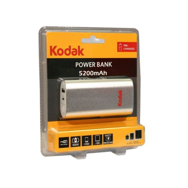 KODAK Power Bank, 5200 mAh, srebrna