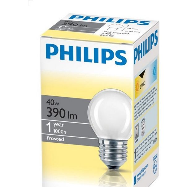 PHILIPS STANDARDNA SIJALICA E27 40W P45 KUGLA MAT PS346