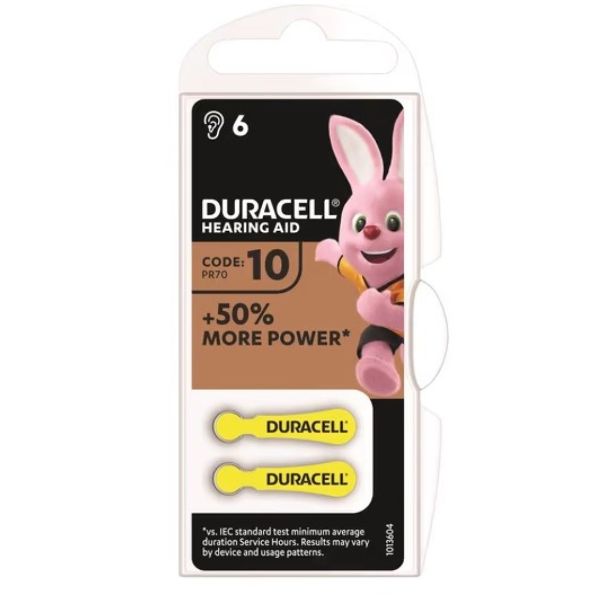 DURACELL Baterija Hearing Aid 10/PR70 1,45V, za slusni aparat, 6 kom (cena po komadu)