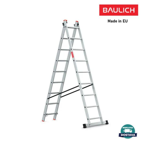 BAULICH 2x9 Dvodelne Aluminijumske Merdevine PRO