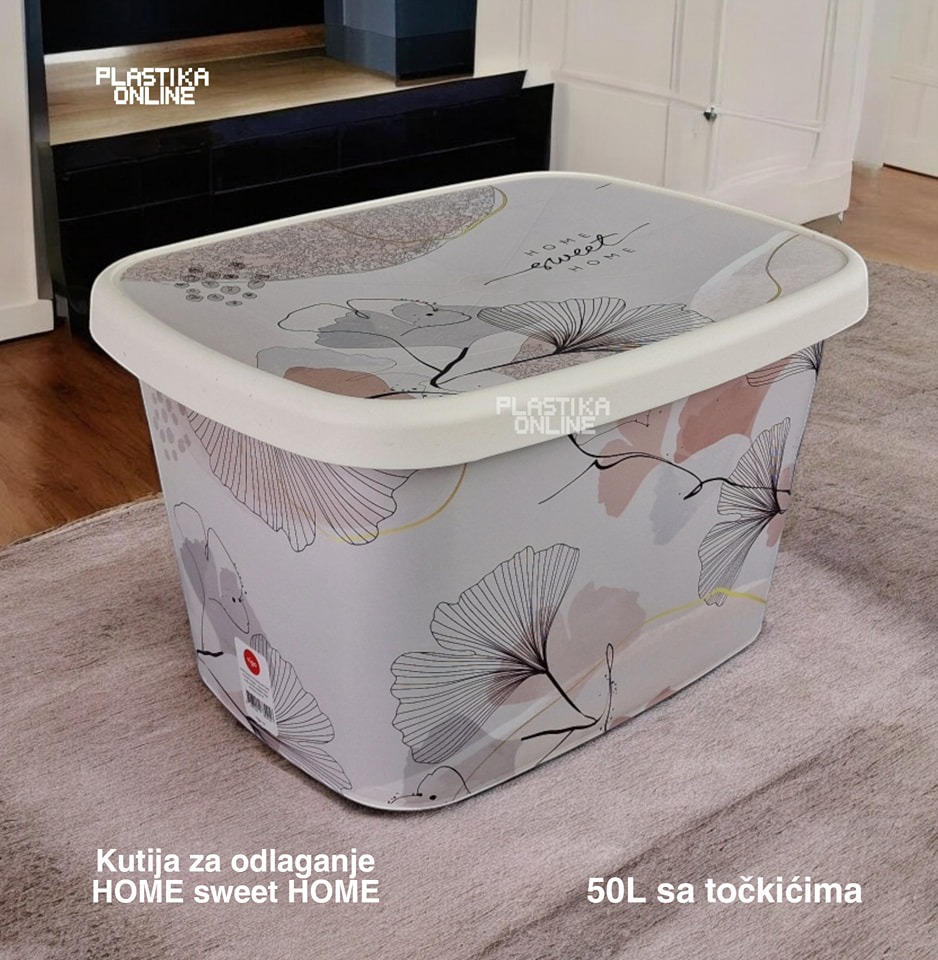 Kutija za odlaganje HOME 50L sa točkićima