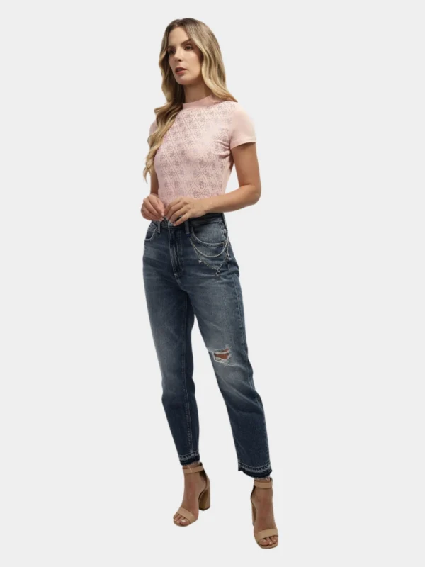 GUESS ŽENSKE FARMERKE MOM JEANS PLAVE GW4BA21D5HG1 DULL1