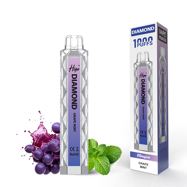 VAPE MANIA 1000 PUFFS Diamond GRAPE MINT 20mg