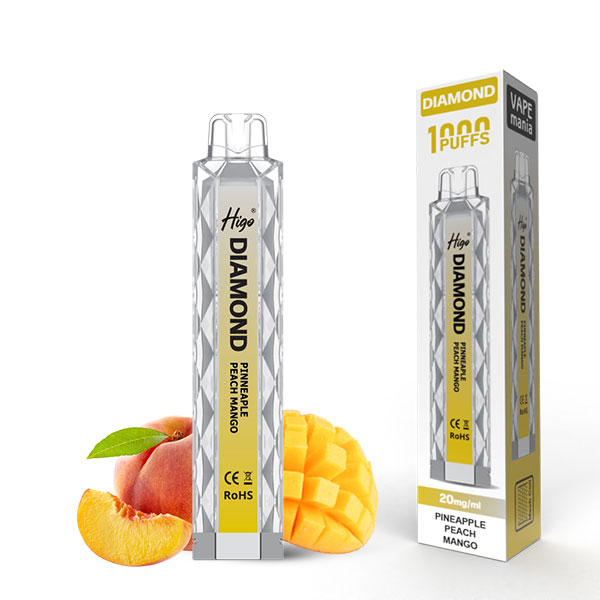 VAPE MANIA 1000 PUFFS Diamond PINEAPPLE PEACH MANGO 20mg