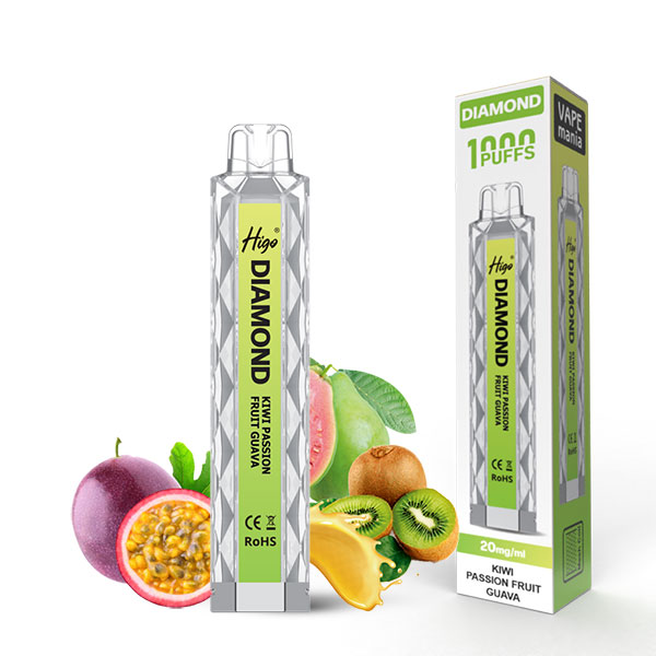 VAPE MANIA 1000 PUFFS Diamond KIWI PASSION FRUIT GUAVA 20mg