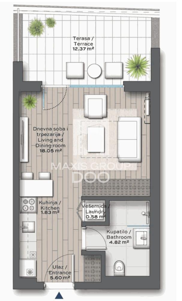 BW BELA ,studio- stan 41,25m2 u Izgradnji ID#1178 215.000 €