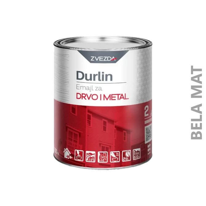 DURLIN emajl za drvo i metal 0.75l bela mat